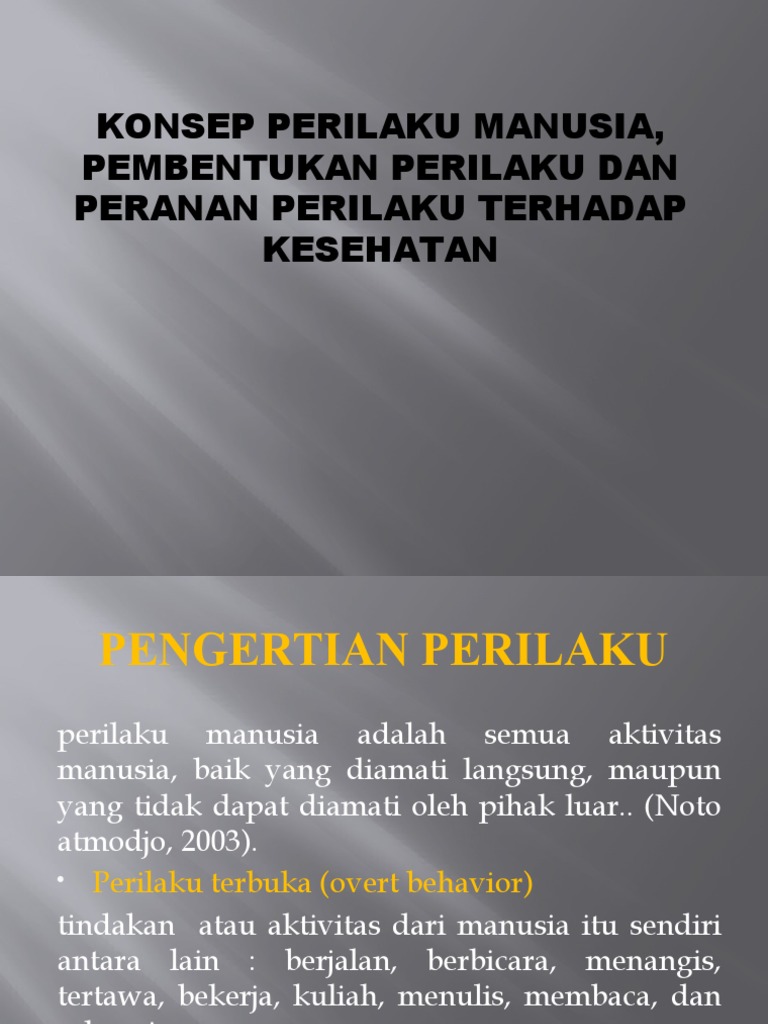 Konsep Perilaku Manusia | PDF