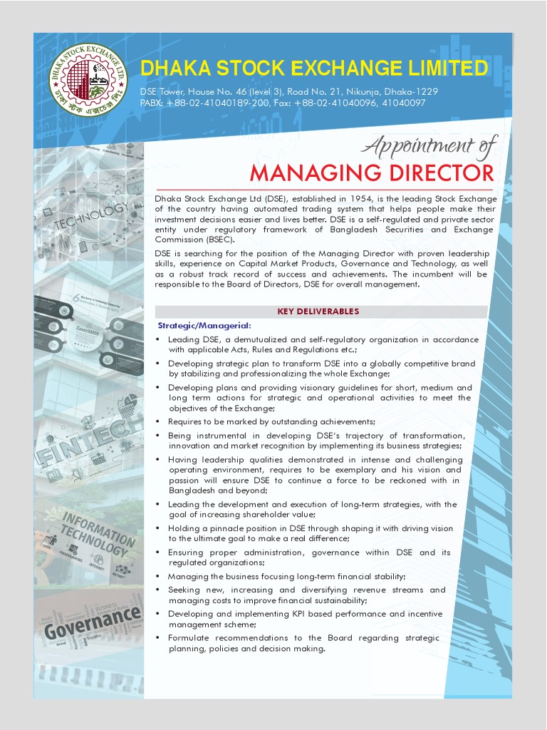DSE Managing Director Circular | PDF
