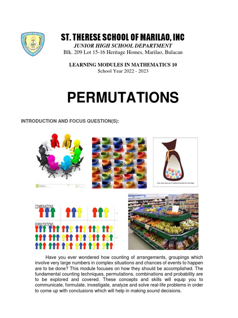Learning Module Math 10 | PDF | Permutation | Numbers