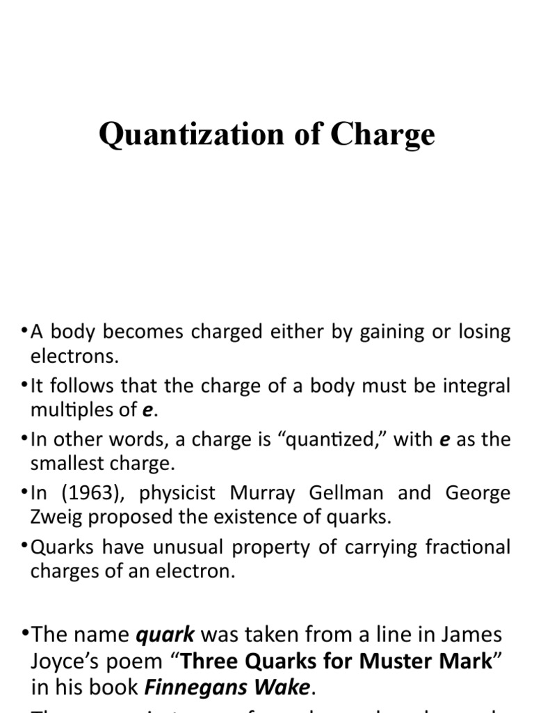 Quantization of Charge | PDF | Electric Field | Quark