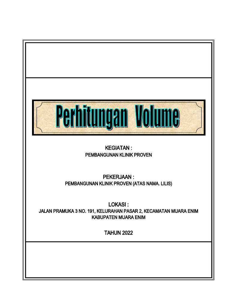Perhitungan Volume IMB Klinik Proven Cek | PDF