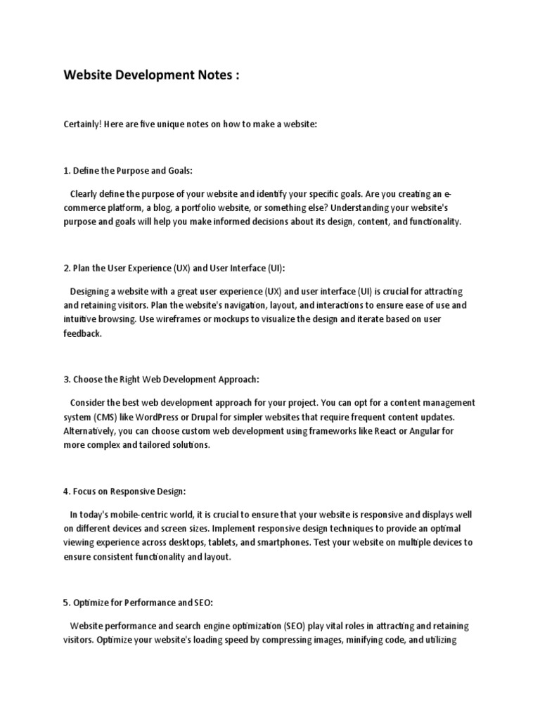 Website Development Notes | PDF