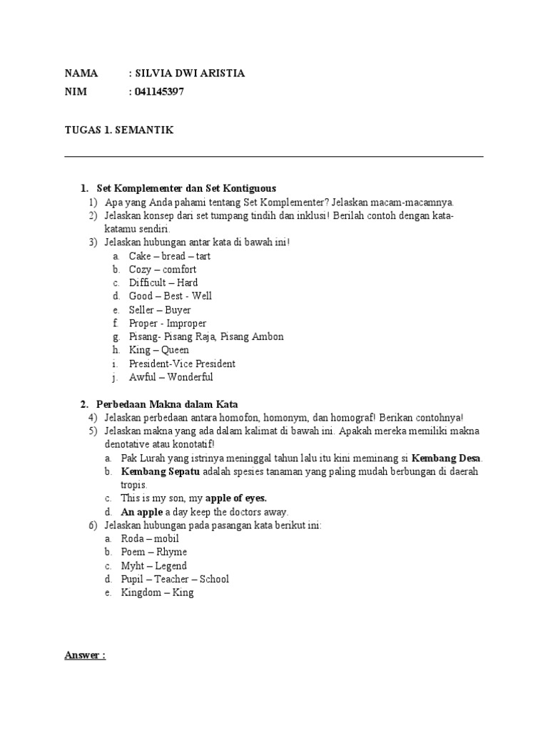 Tugas 3 SEMANTIC | PDF