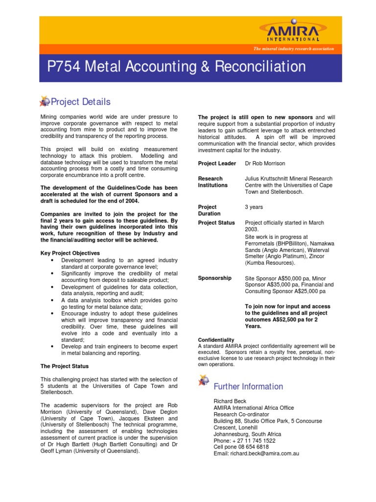 Metal accounting and reconciliation | PDF | Mining | Accounting