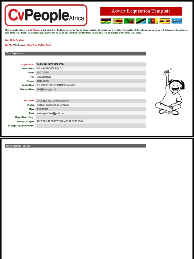 CVPA Advert Requisition Form | PDF