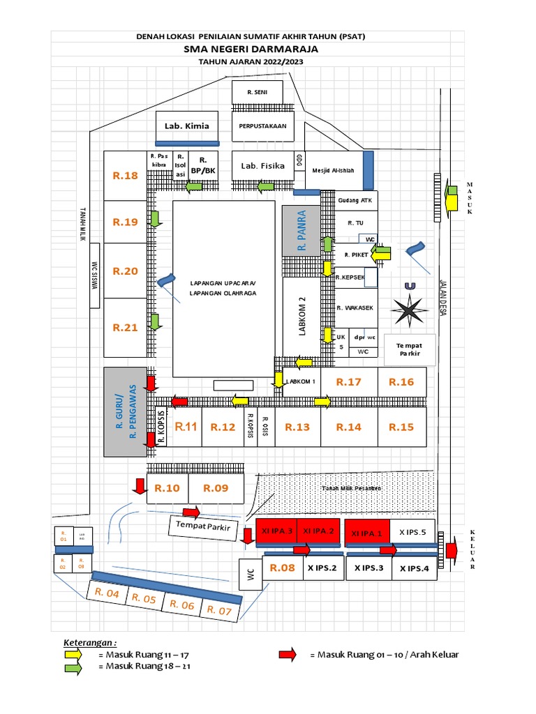Denah Lokasi PSAT SMA Negeri Darmaraja | PDF