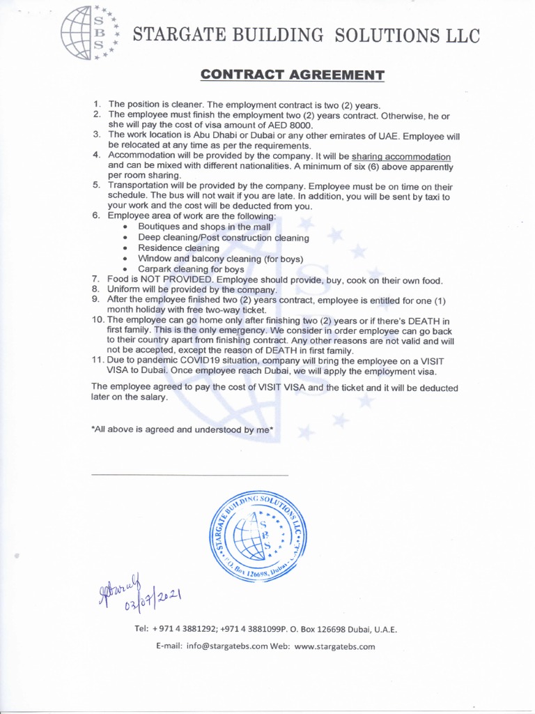 Contract Agreement | PDF