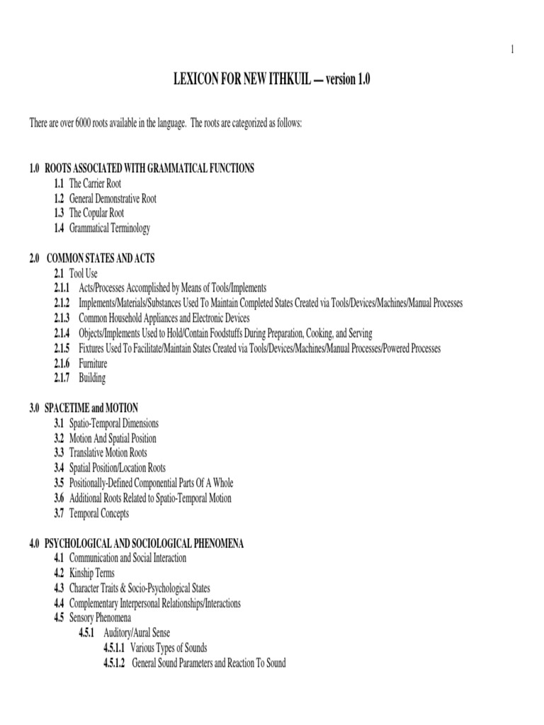 Lexicon for New Ithkuil | PDF | Morphology (Linguistics) | Phoneme
