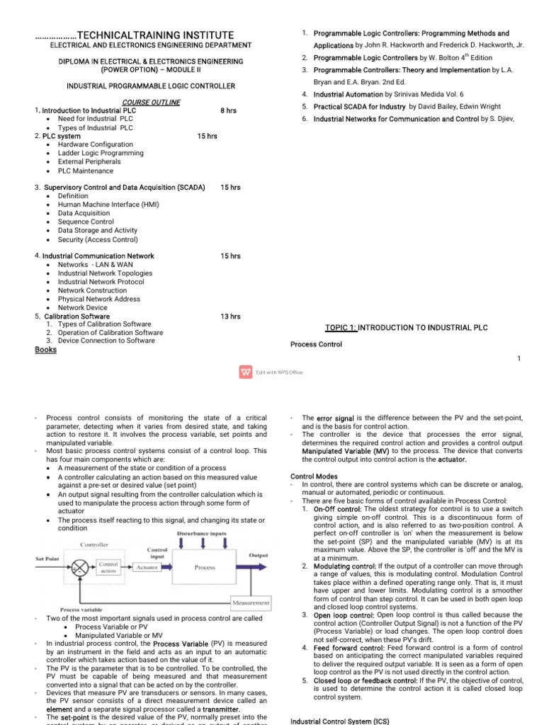 Industrial PLC Notes | PDF