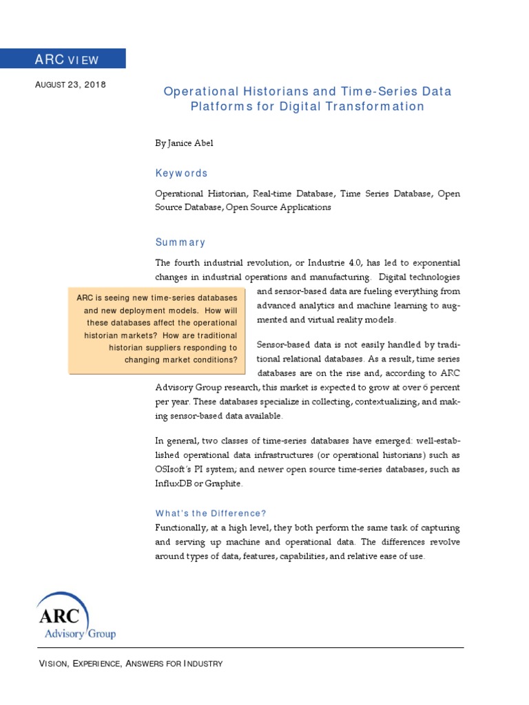 arc-report-operational-historian | PDF | Data | Databases