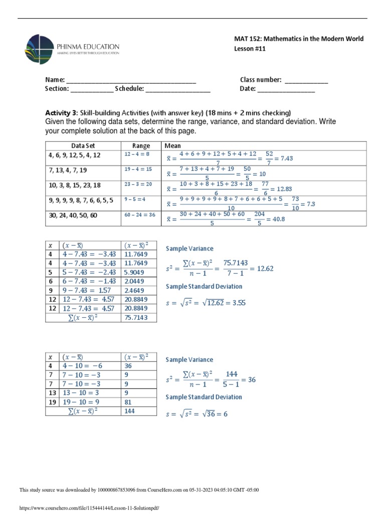 Lesson 11 Solution PDF | PDF