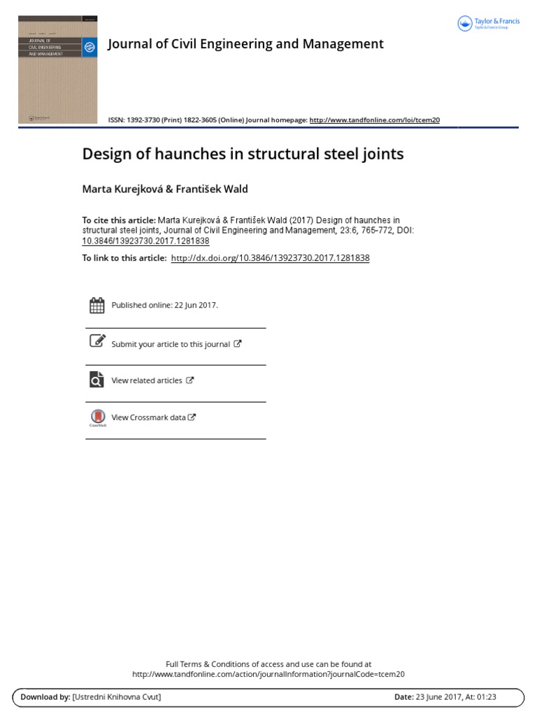 Design of Haunches in Structural Steel Joints | PDF | Technology ...