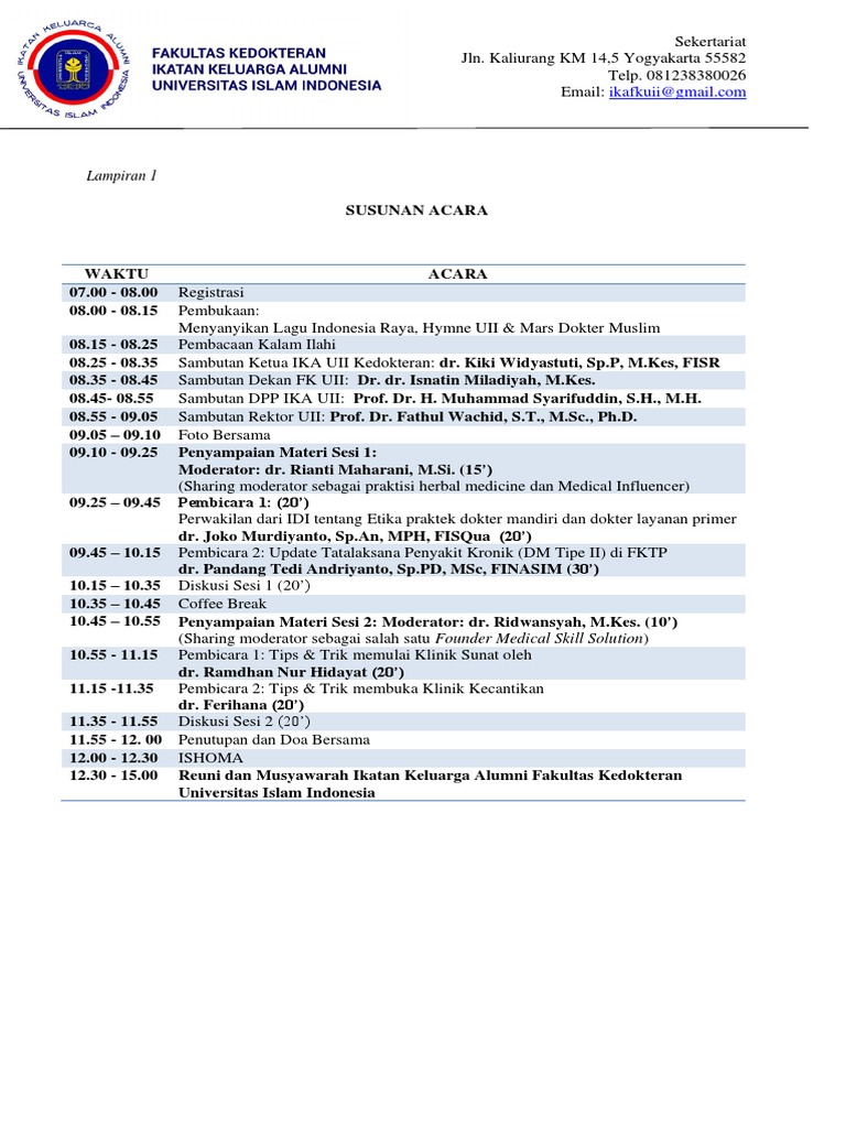 SUsunan Acara FIx | PDF