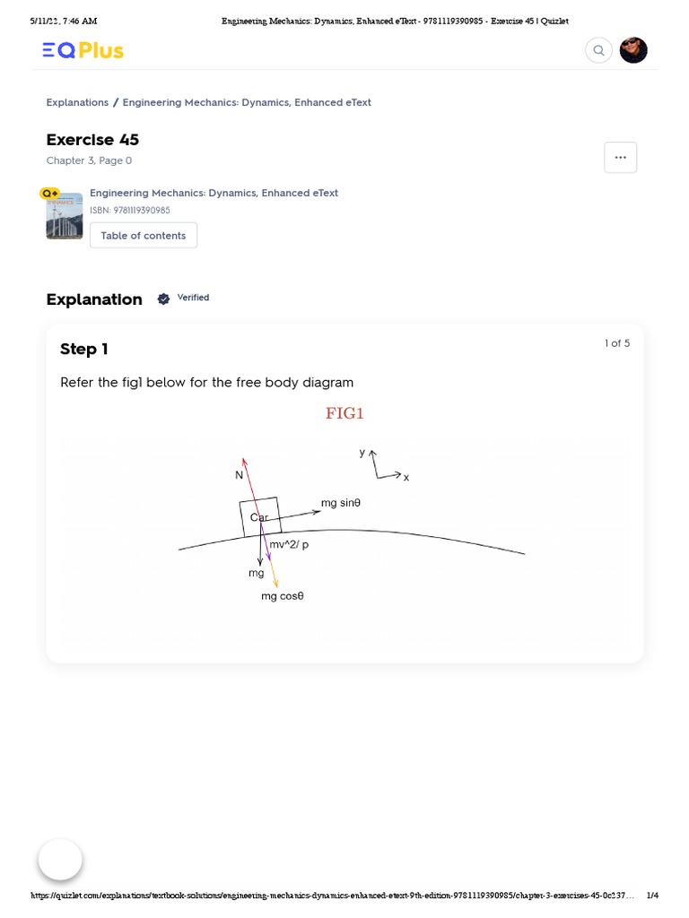 Engineering Mechanics - Dynamics, Enhanced Etext - 9781119390985 - Exercise 45 - Quizlet | PDF ...