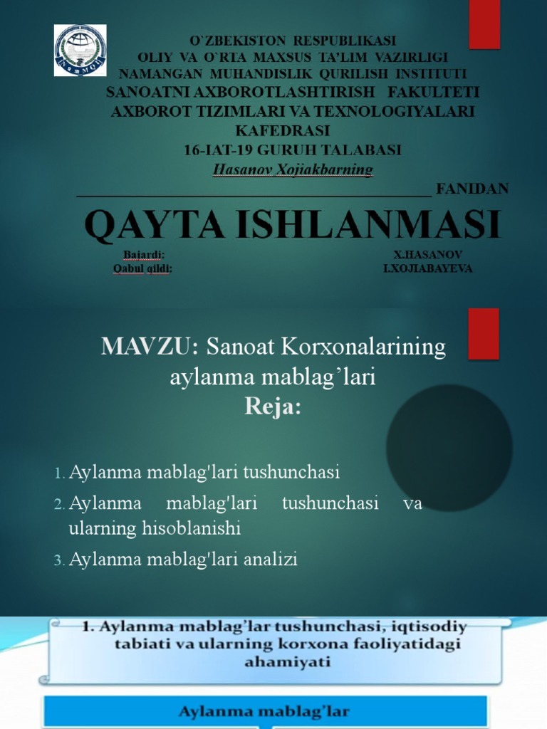 Dars Ishlanma | PDF