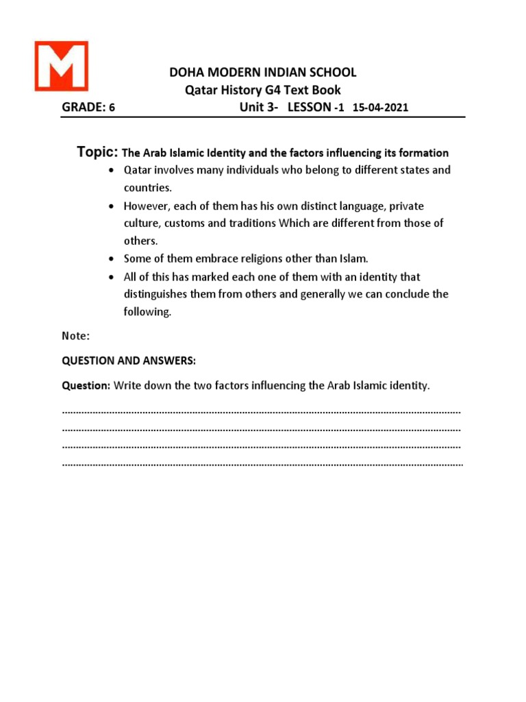 Grade 6 Qatar History | PDF