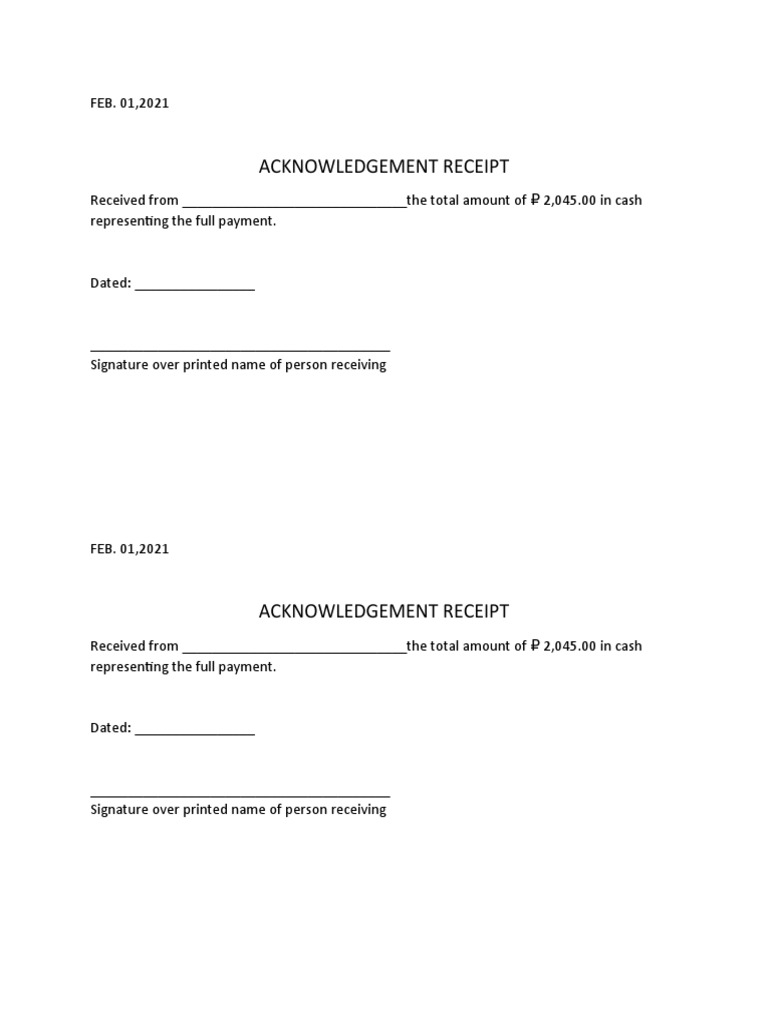 Acknowledgement Receipt | PDF