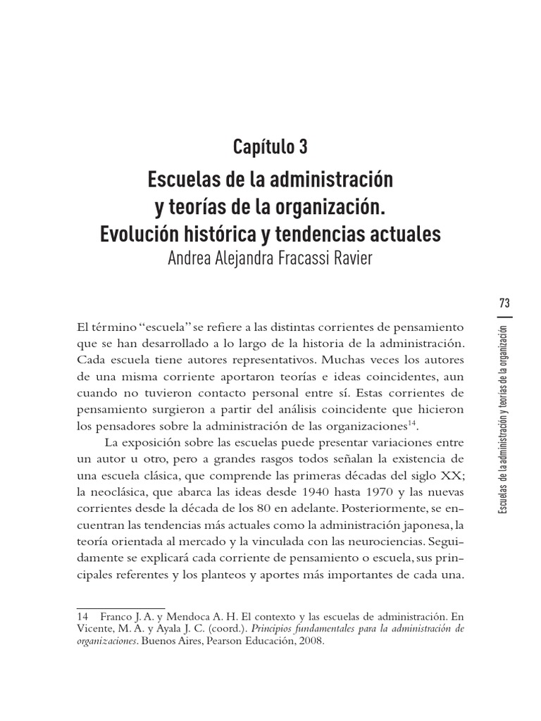 Cap 3 Escuelas De La Administracion Y Teorias De La Organizacion Pdf