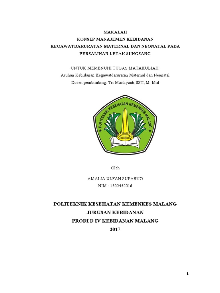 Letak Sungsang - Ulfah | PDF