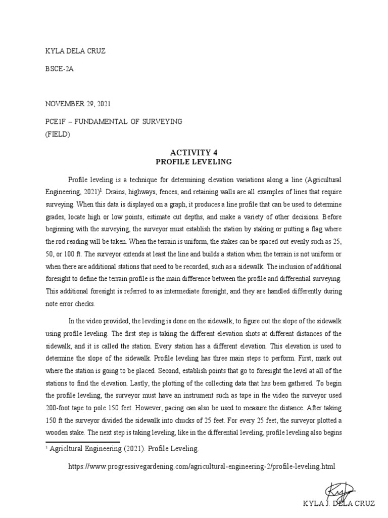 Profile Leveling | PDF