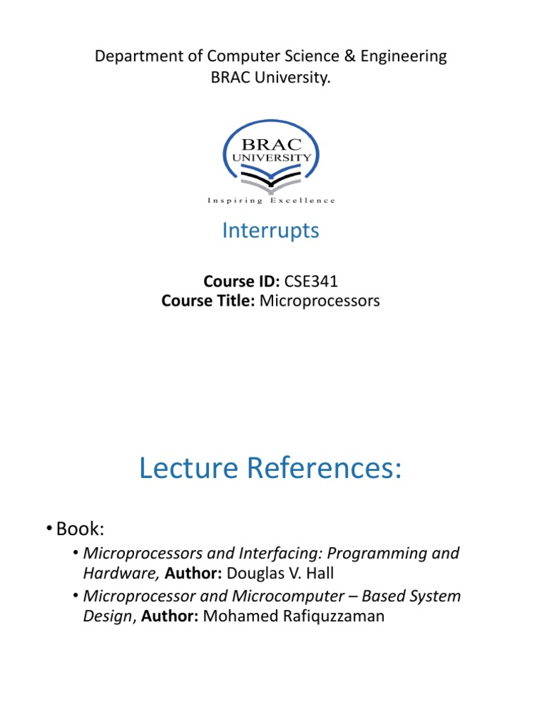 Lecture 6 Interrupts Pdf Computer Hardware Computer Science