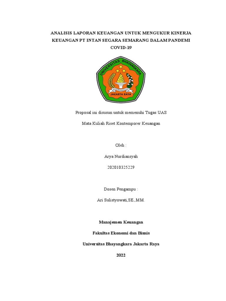 Tugas Proposal Penelitian Pengganti Uas - Arya Nurdiansyah - 202010325229 | PDF | Bisnis