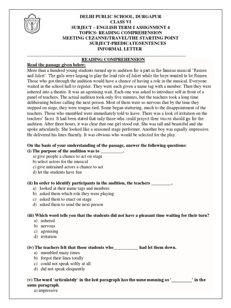 Class 6 Assignment 4 2023-24 | PDF