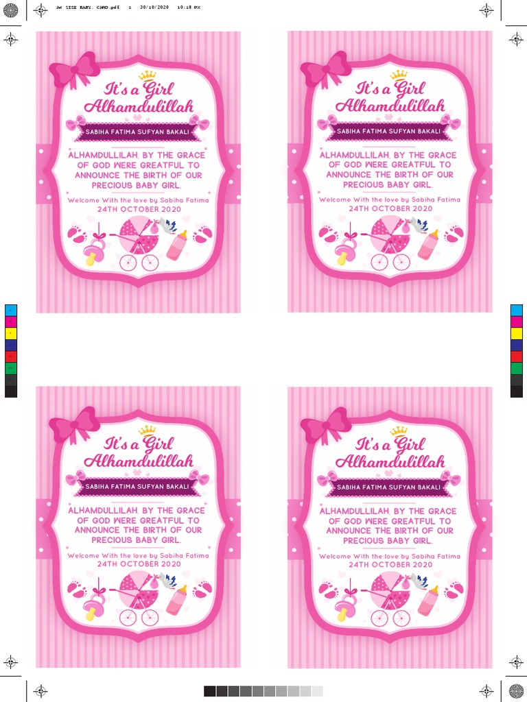 A4 Size Baby. Card | PDF