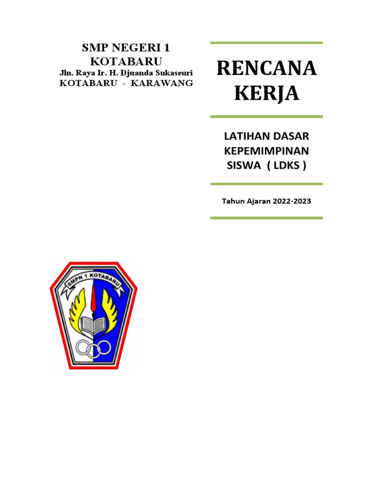 Program Kerja LDKS 2022 Sakobar | PDF