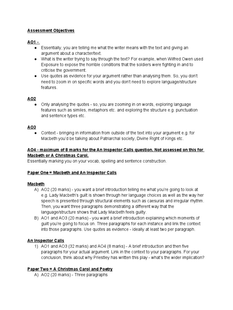 A Level English Literature Model Answers | PDF