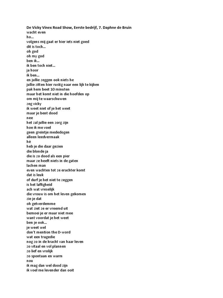 Monoloog VickyVinexRoadShow | PDF