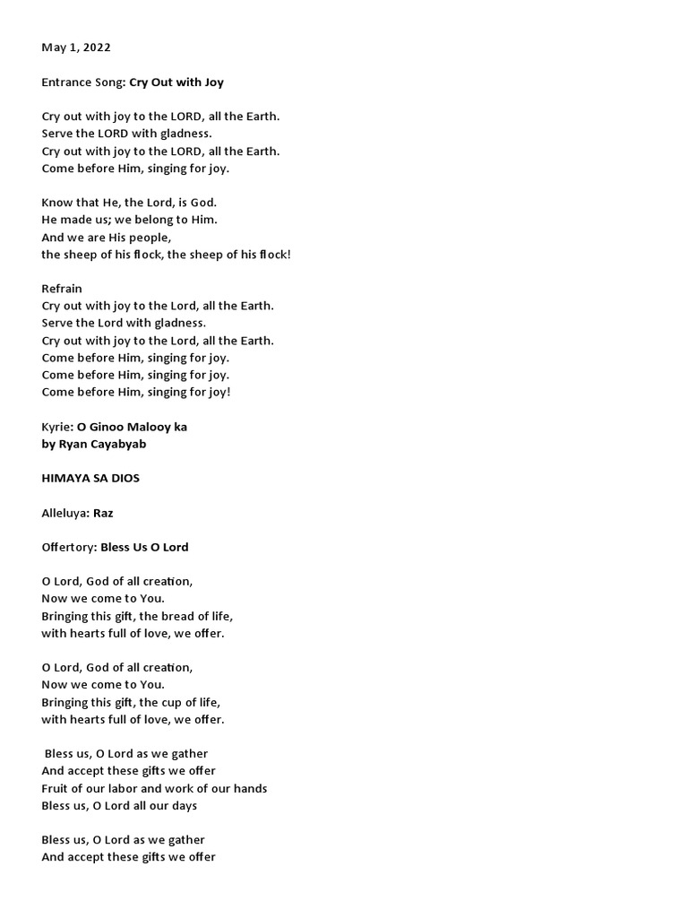 Fiesta Mass | Download Free PDF | Worship | Christian Worship And Liturgy