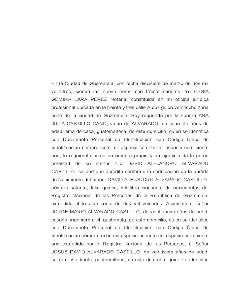 Acta Notarial de Requerimiento Proceso Sucesorio | PDF | Guatemala ... Acta Notarial de Requerimiento Proceso Sucesorio | PDF | Guatemala ...