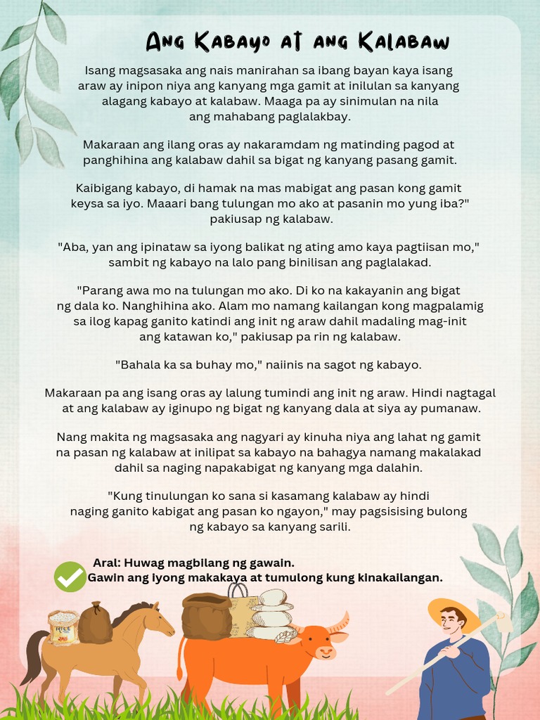 Ang Kabayo at Ang Kalabaw | PDF