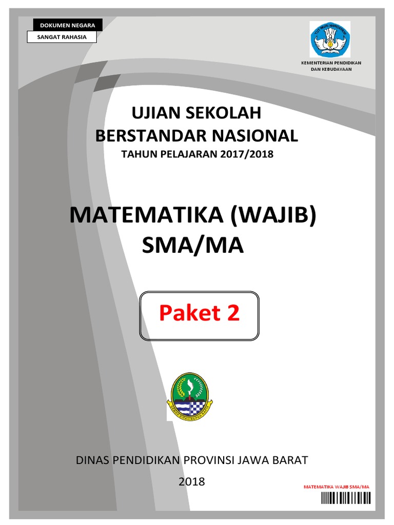 Soal Usbn Matematika Wajib - 2 | PDF