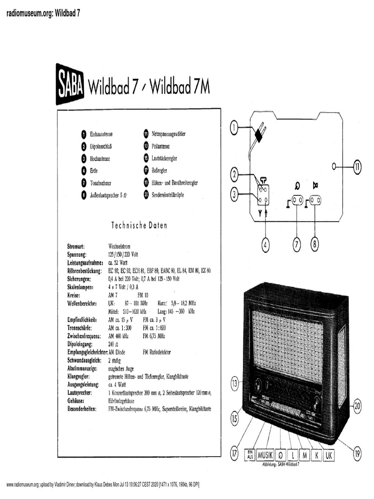 D Saba Wildbad 7 Technical Data | PDF
