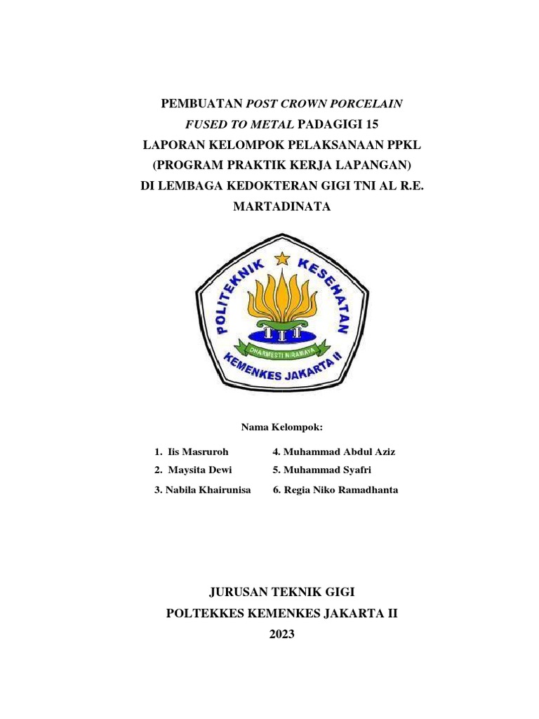 Pembuatan Post Crown di Ladokgi TNI AL | PDF | Bisnis | Sains & Matematika