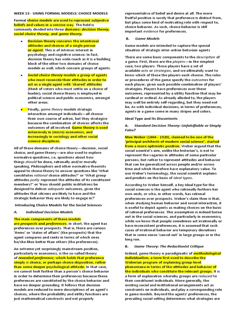 Understanding Choice Models in Social Science | PDF