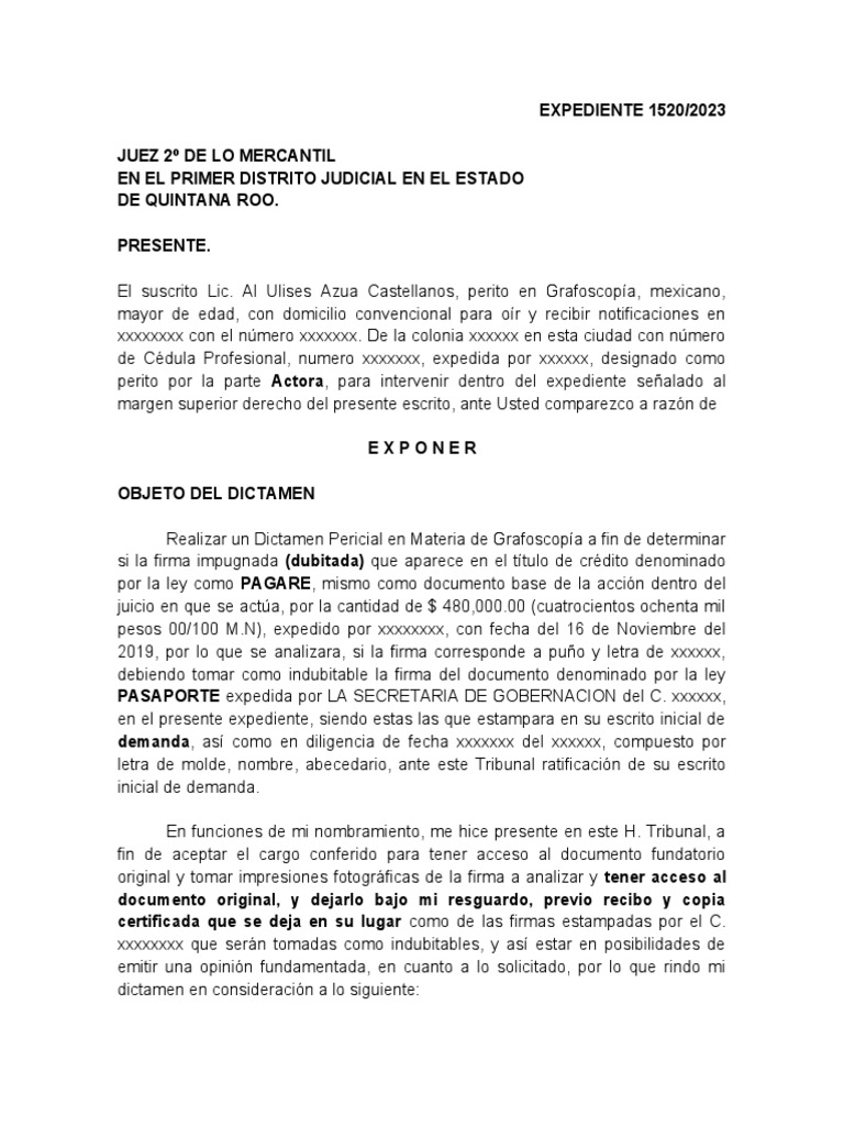 04 Peritaje en Materia de Grafoscopia Mercantil Parte 4 | PDF