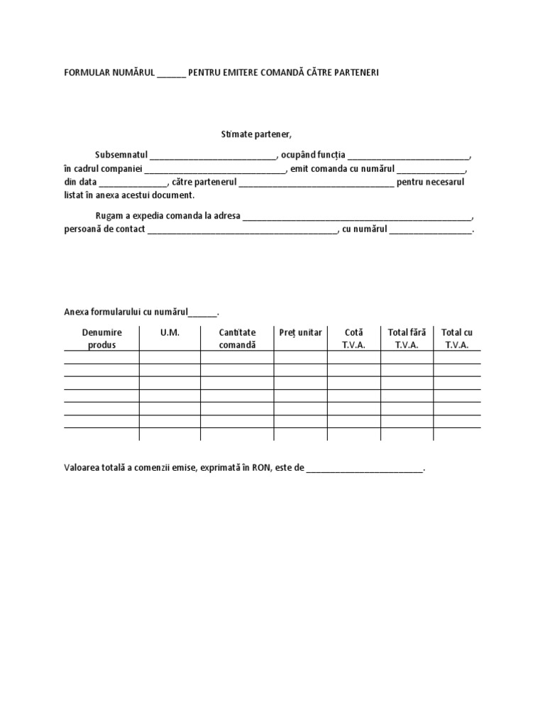 Formular Comanda | PDF