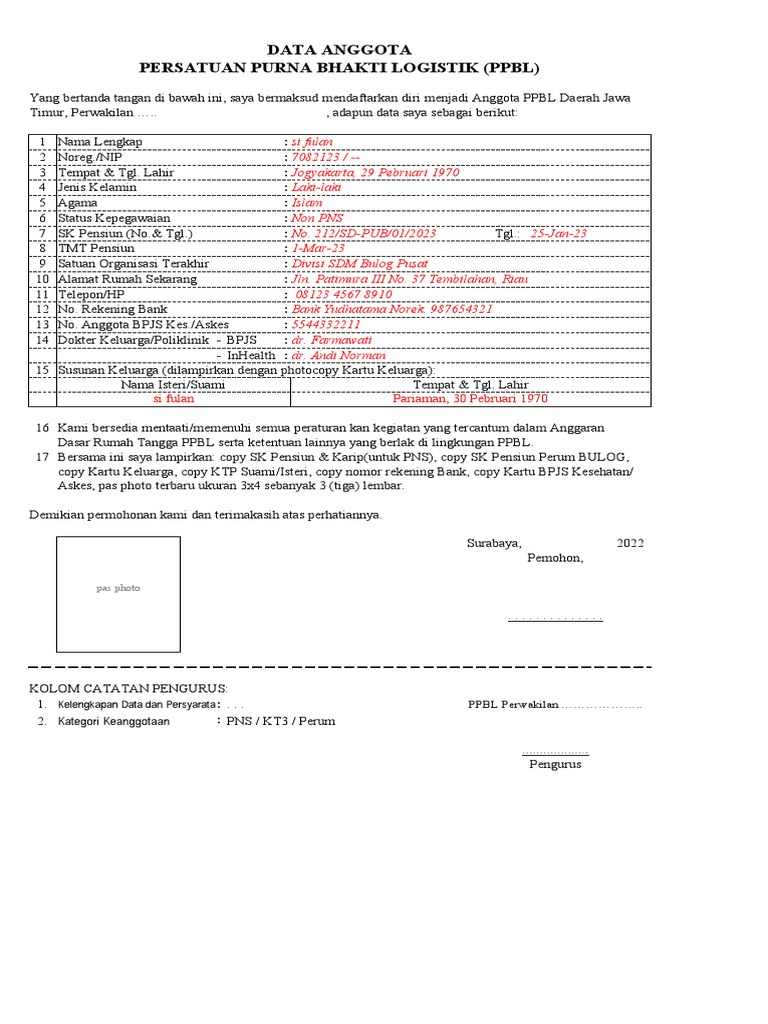 Form PPBL Baru-1 | PDF