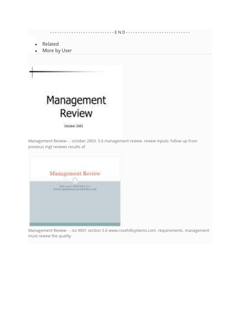 ISO 9001 Management Review Guide | PDF | Quality Management System ...