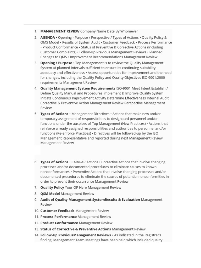 Management Review Meeting Report - 02 | PDF