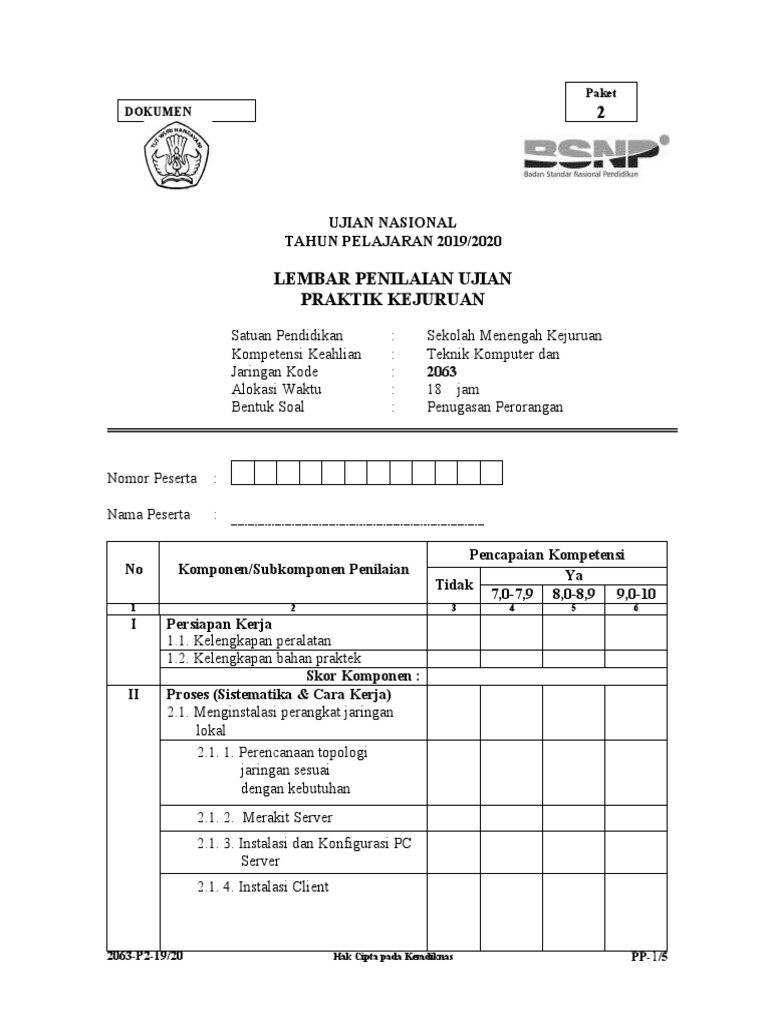 Adoc - Pub Lembar Penilaian Ujian Praktik Kejuruan | PDF