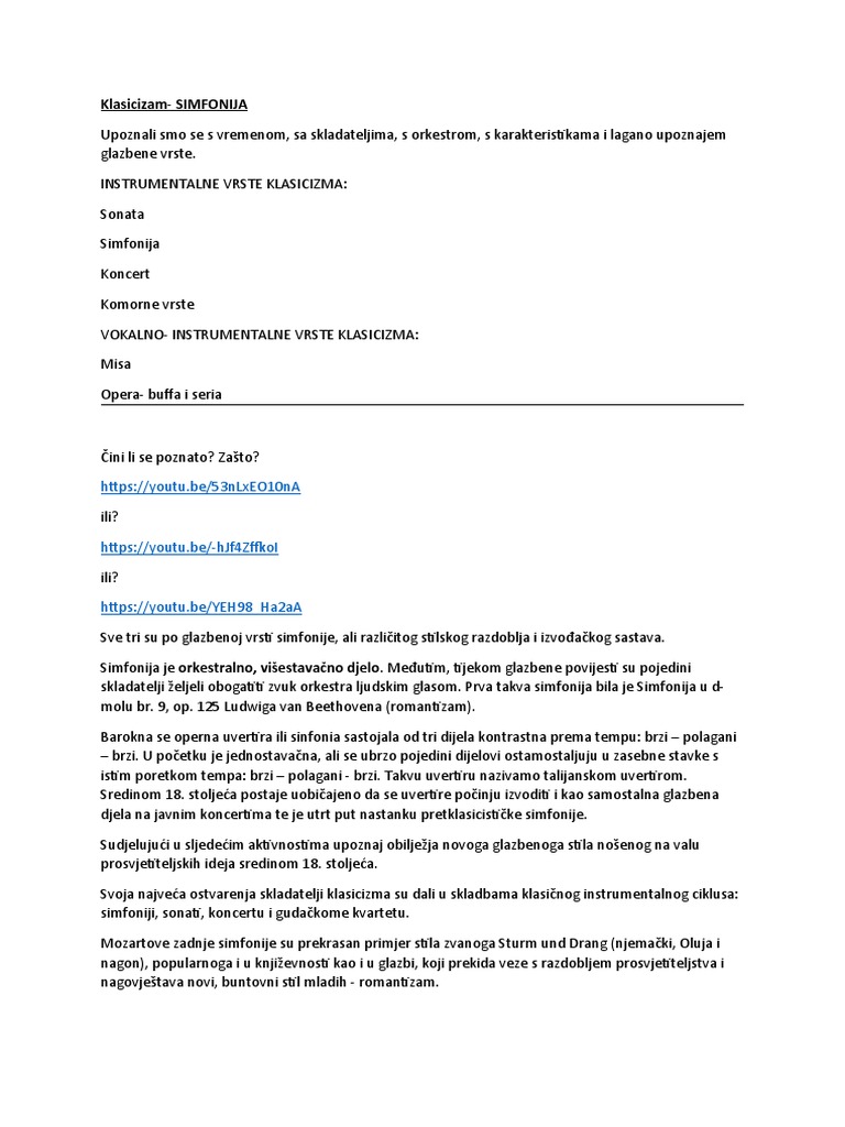 Klasicizam - Simfonija | PDF