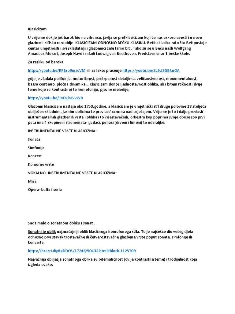 Klasicizam UVOD | PDF