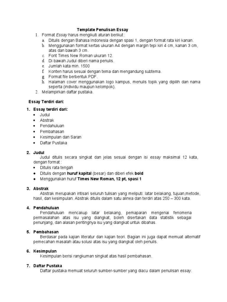 Template Penulisan Essay | PDF
