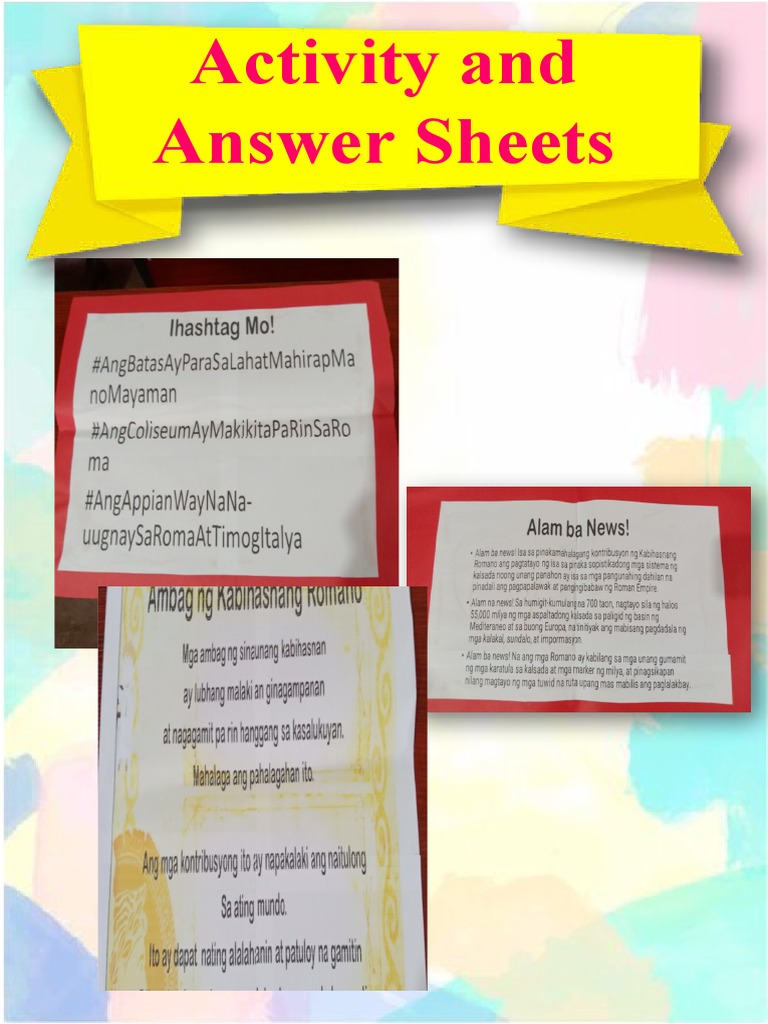 Answer-Sheets-and-Activity-SHeets | PDF