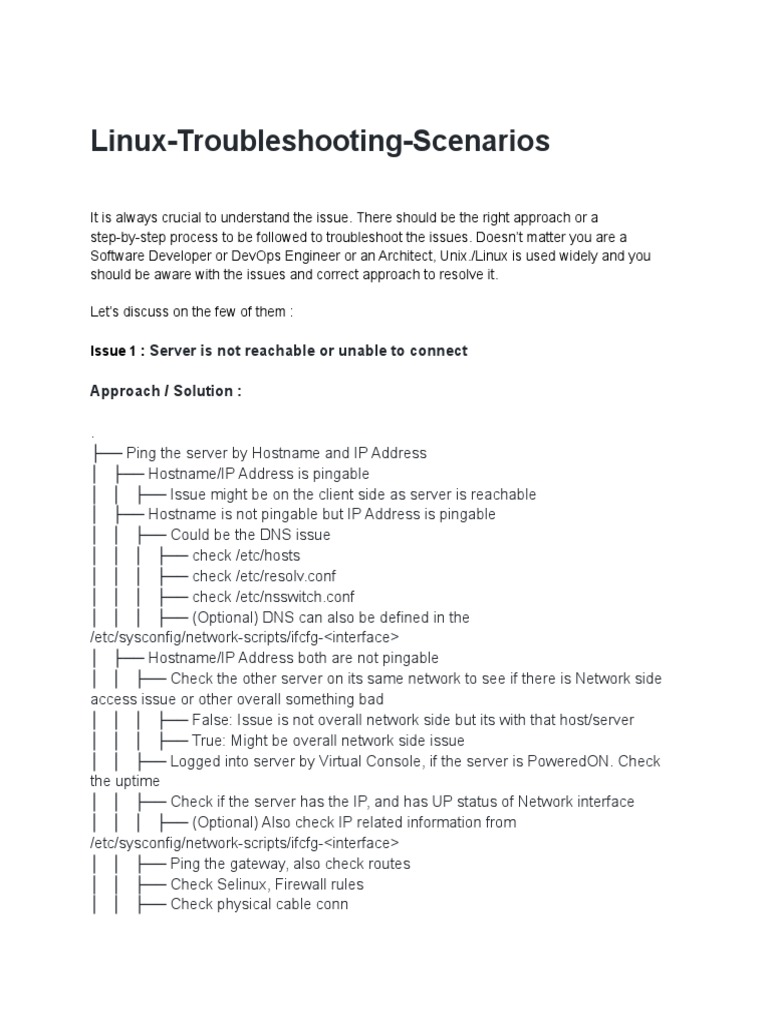 Linux Troubleshooting Guide | PDF | File System | Computer Network