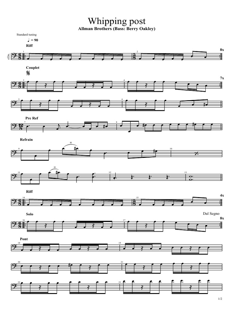 Whipping Post (Allman Bros) | PDF | American Songs | Country Music